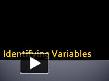 Identifying Variables presentation | free to download