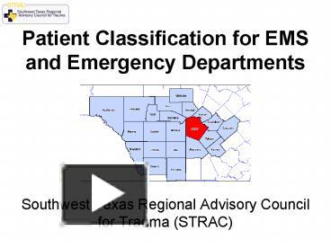 Patient Classification for EMS and Emergency Departments Southwest ...