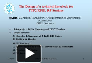 PPT – A New Interlock Design for the TESLA RF System PowerPoint ...