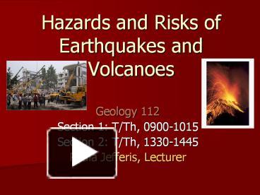 Hazards and Risks of Earthquakes and Volcanoes presentation | free to ...