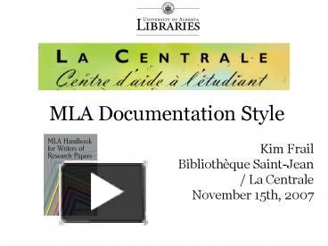 PPT – MLA Documentation Style PowerPoint presentation | free to ...