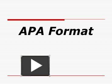 APA Format presentation | free to view