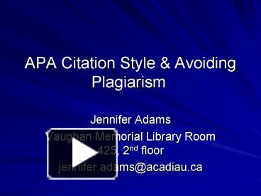 APA Citation Style presentation | free to view