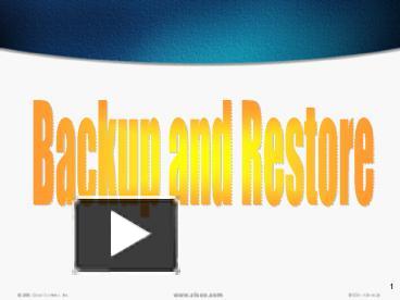 PPT – Backup and Restore PowerPoint presentation | free to download ...