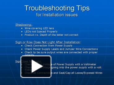 Troubleshooting Tips for Installation issues presentation | free to ...