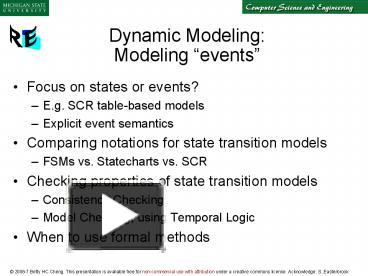 Dynamic Modeling: Modeling presentation | free to download