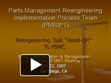 Parts Standardization presentation | free to view