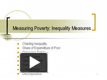 Measuring Poverty: Inequality Measures presentation | free to download
