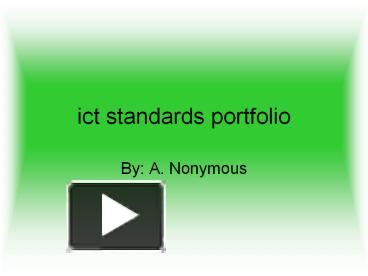 ict standards portfolio presentation | free to download