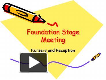Foundation Stage Meeting presentation | free to view