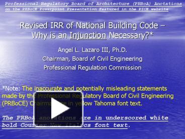 PPT – Revised IRR of National Building Code PowerPoint presentation ...