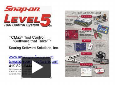TCMax Tool Control Software that Talks presentation | free to view
