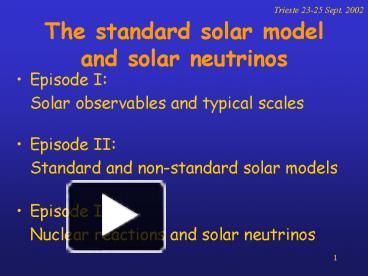 PPT – The standard solar model and solar neutrinos PowerPoint ...
