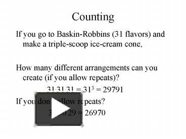 PPT – Counting PowerPoint presentation | free to view - id: 50711-NGUyM