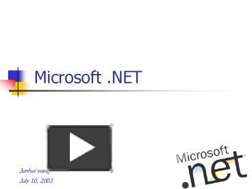 Microsoft .NET presentation | free to download