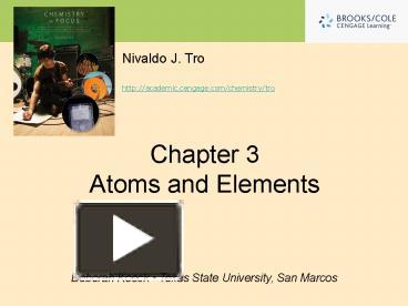 PPT – Chapter 3 Atoms and Elements PowerPoint presentation | free to ...