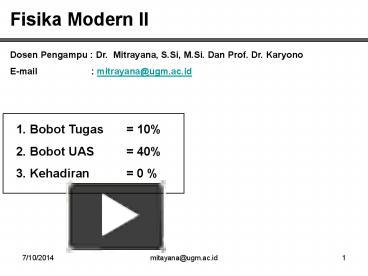 Fisika Modern II presentation | free to view