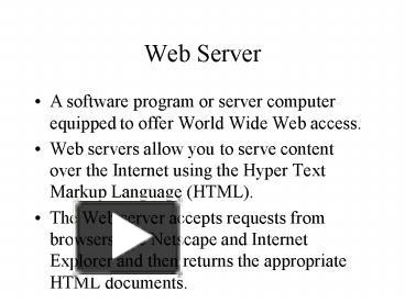 Web Server presentation | free to view