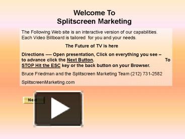 PPT – Welcome To Splitscreen Marketing PowerPoint presentation | free ...
