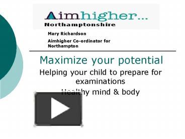 Maximize your potential presentation | free to view