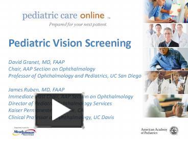Pediatric Vision Screening presentation | free to view