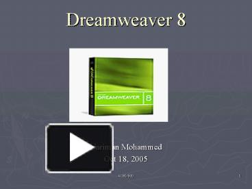 Dreamweaver 8 presentation | free to view