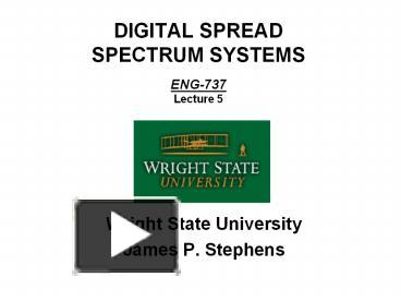 PPT – DIGITAL SPREAD SPECTRUM SYSTEMS PowerPoint presentation | free to ...