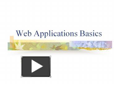 Web Applications Basics presentation | free to download