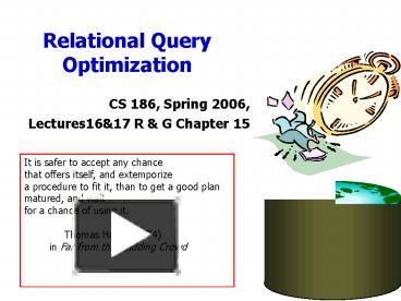 PPT – Relational Query Optimization PowerPoint presentation | free to ...