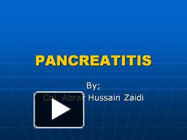 PANCREATITIS presentation | free to download