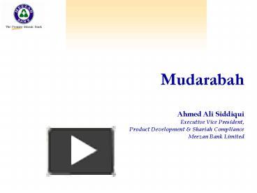 Mudarabah presentation | free to view