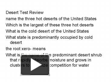 Desert Test Review presentation | free to view