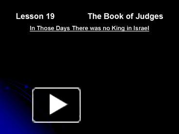 Lesson 19The Book of Judges presentation | free to download