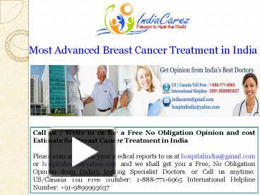 PPT – breast cancer treatment in india PowerPoint presentation | free ...