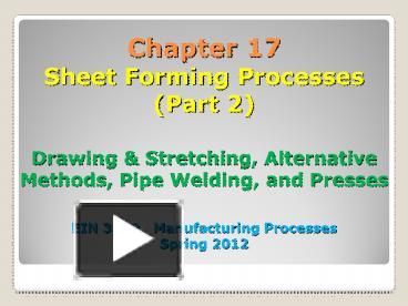Chapter 17 Sheet Forming Processes (Part 2) Drawing presentation | free ...