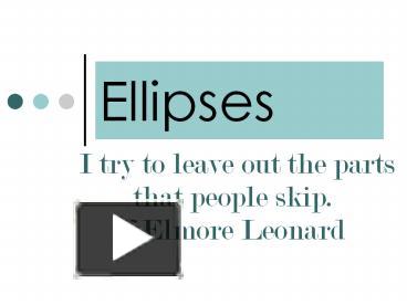 Ellipses presentation | free to download