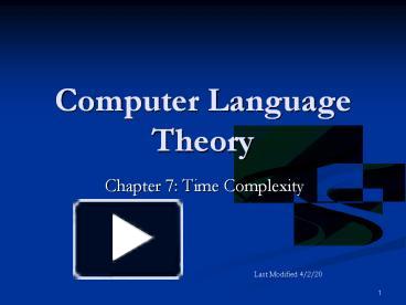 PPT – Computer Language Theory PowerPoint presentation | free to ...