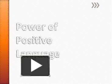 Power of Positive Language presentation | free to download