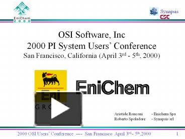 OSI Software, Inc 2000 PI System Users presentation | free to view