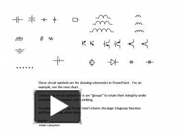 PPT – These circuit symbols are for drawing schematics in PowerPoint ...