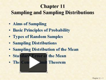 Chapter 11 Sampling and Sampling Distributions presentation | free to view