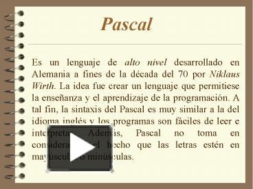 Pascal presentation | free to download