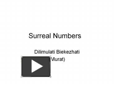 Surreal Numbers presentation | free to download