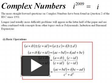 PPT – Complex Numbers PowerPoint presentation | free to download - id ...