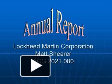 PPT – Lockheed Martin Corporation Matt Shearer ACG 2021.080 PowerPoint ...