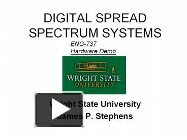 PPT – DIGITAL SPREAD SPECTRUM SYSTEMS PowerPoint presentation | free to ...