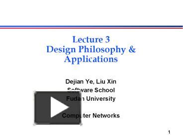 PPT – Lecture 3 Design Philosophy PowerPoint presentation | free to ...