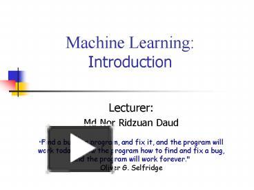 PPT – Machine Learning: Introduction PowerPoint presentation | free to ...