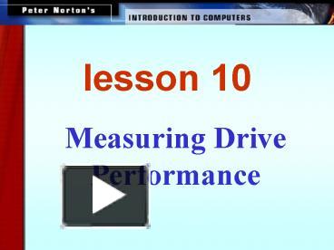 Measuring Drive Performance presentation | free to view