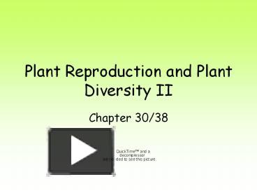 PPT – Plant Reproduction and Plant Diversity II PowerPoint presentation ...